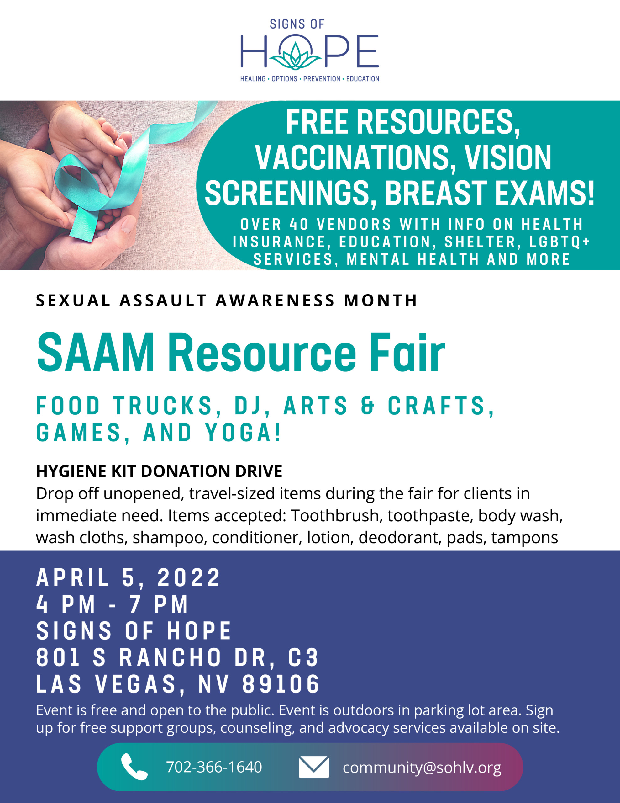 SAAM Resource Fair April 5th – Signs of Hope